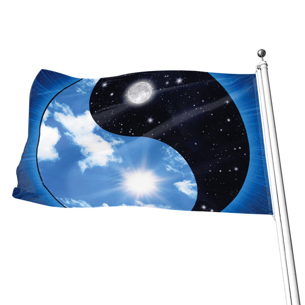 Sky And Space Yin Yang Print Flag – GearFrost