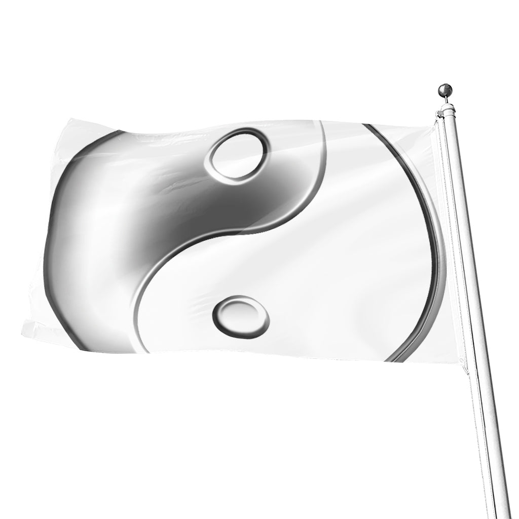 Sliver And White Yin Yang Print Flag – GearFrost