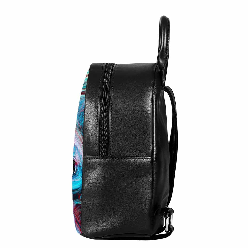 Smoke Psychedelic Trippy Print Leather Backpack – GearFrost