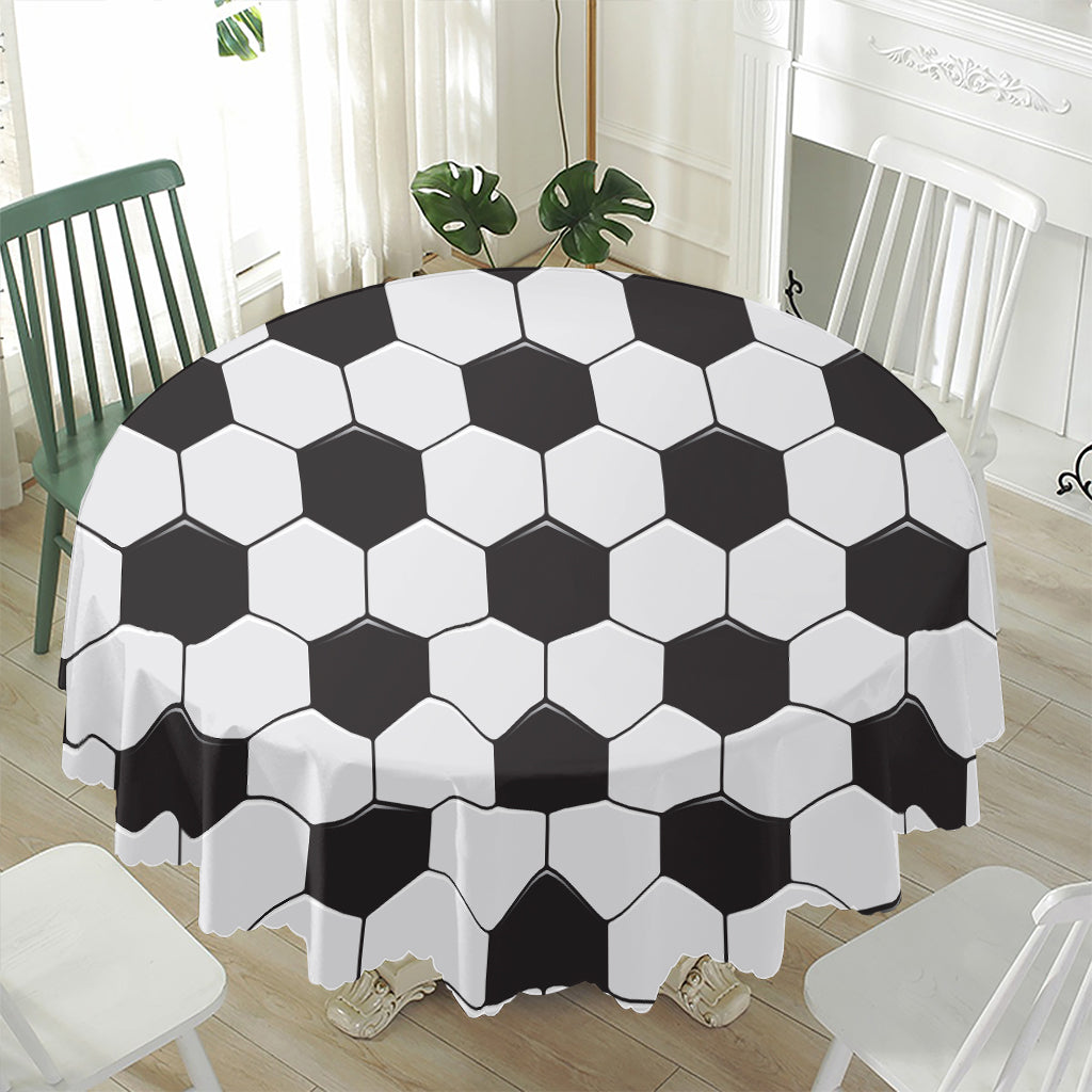 Soccer Ball Print Waterproof Round Tablecloth – GearFrost