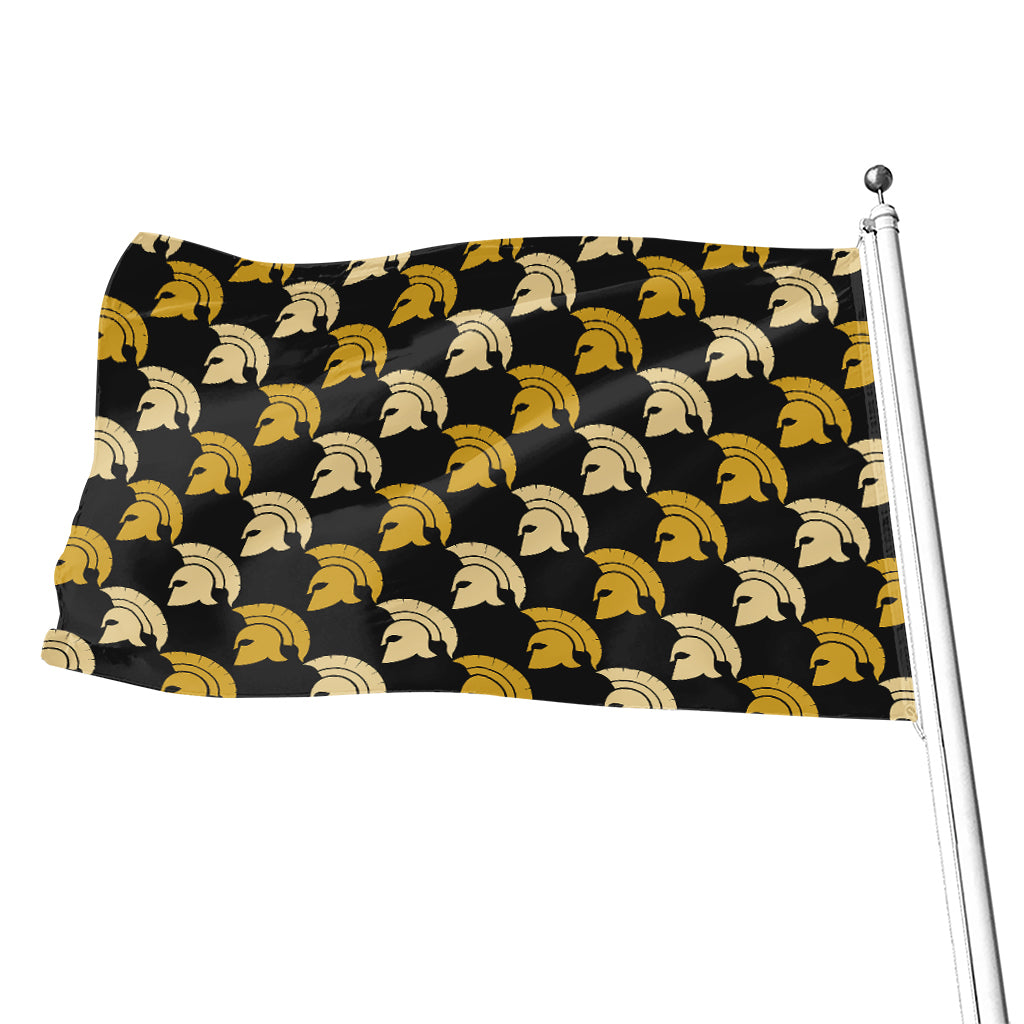 Spartan Warrior Helmet Pattern Print Flag – GearFrost