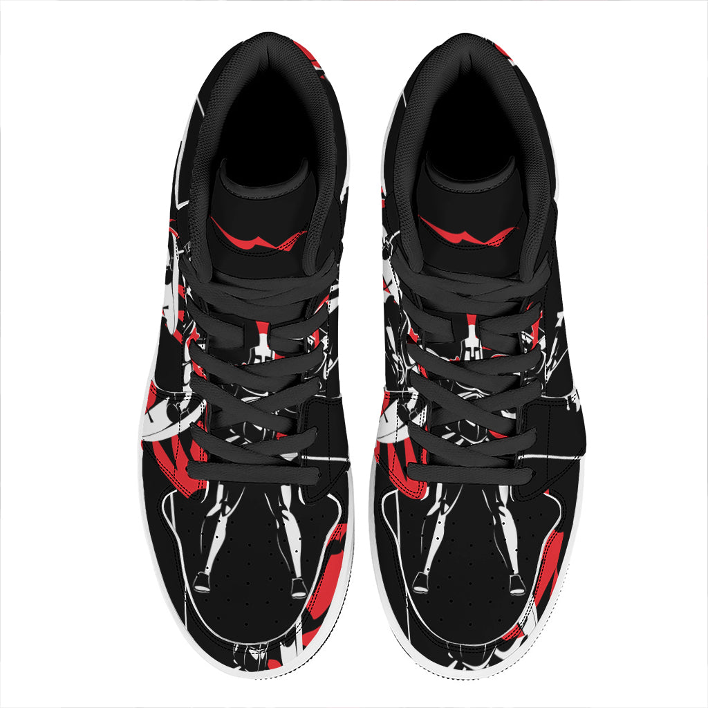 Spartan Warrior Print High Top Leather Sneakers – GearFrost