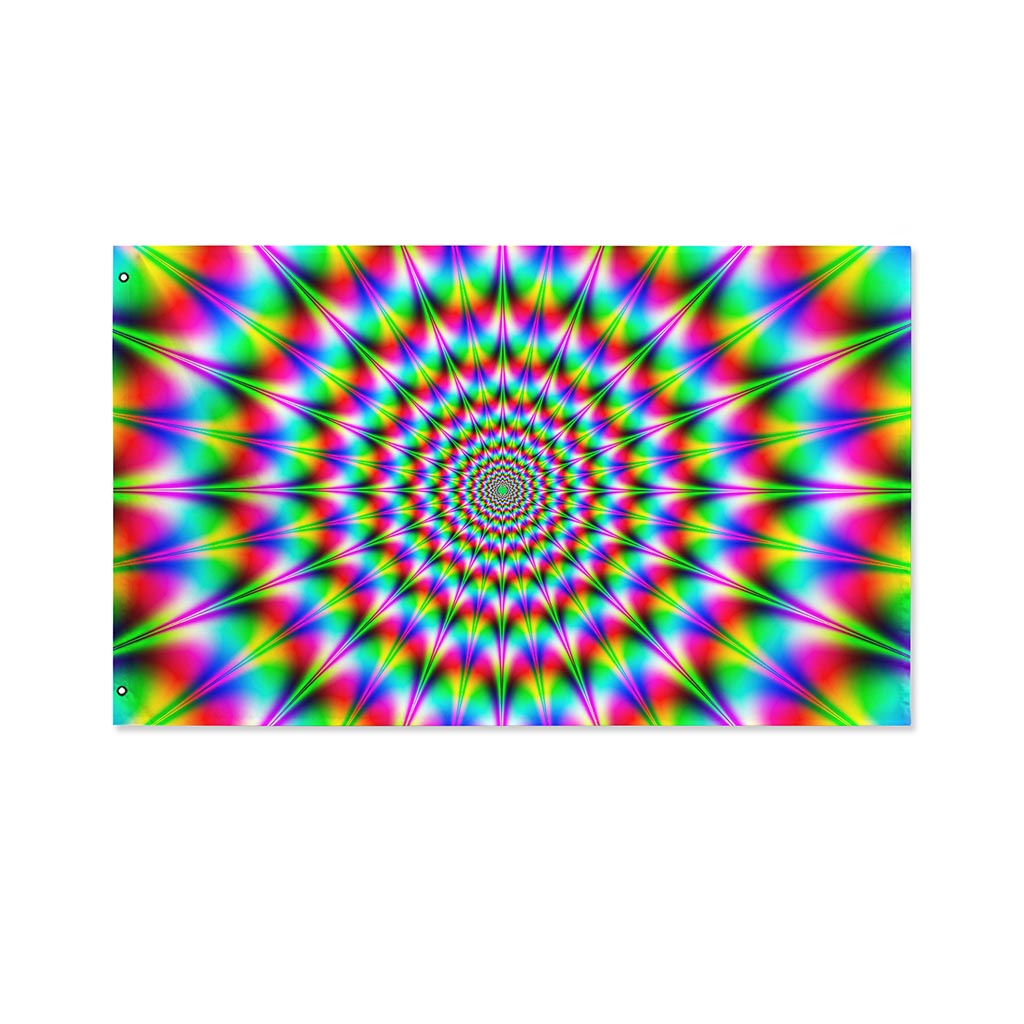 Spiky Psychedelic Optical Illusion Polyester Flag – GearFrost
