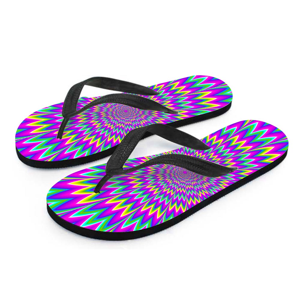 Spiky Spiral Moving Optical Illusion Flip Flops – GearFrost