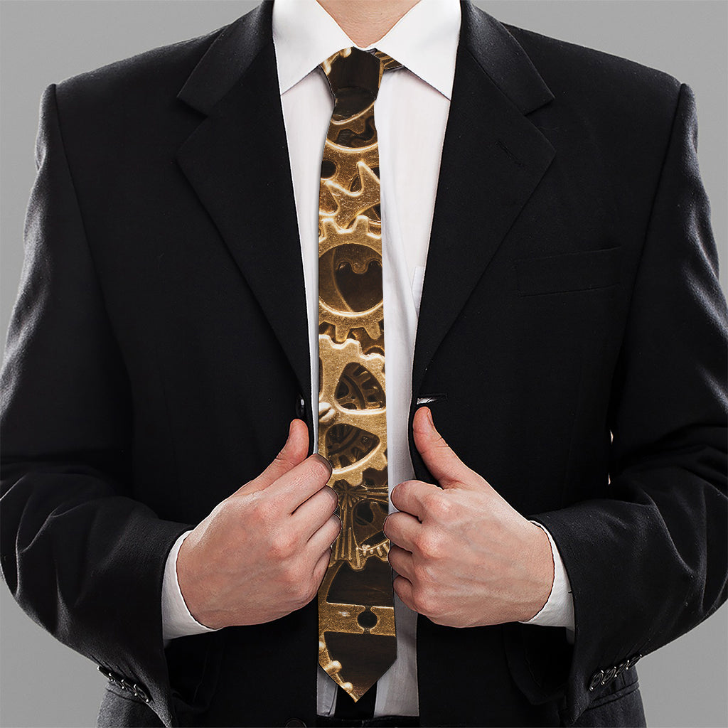 Steampunk Brass Cogs And Gears Print Necktie – GearFrost