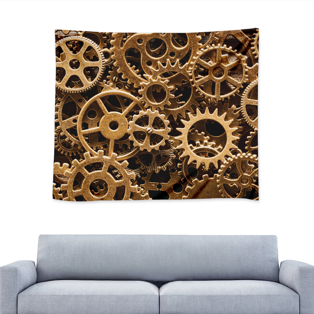Steampunk Brass Cogs And Gears Print Tapestry – GearFrost