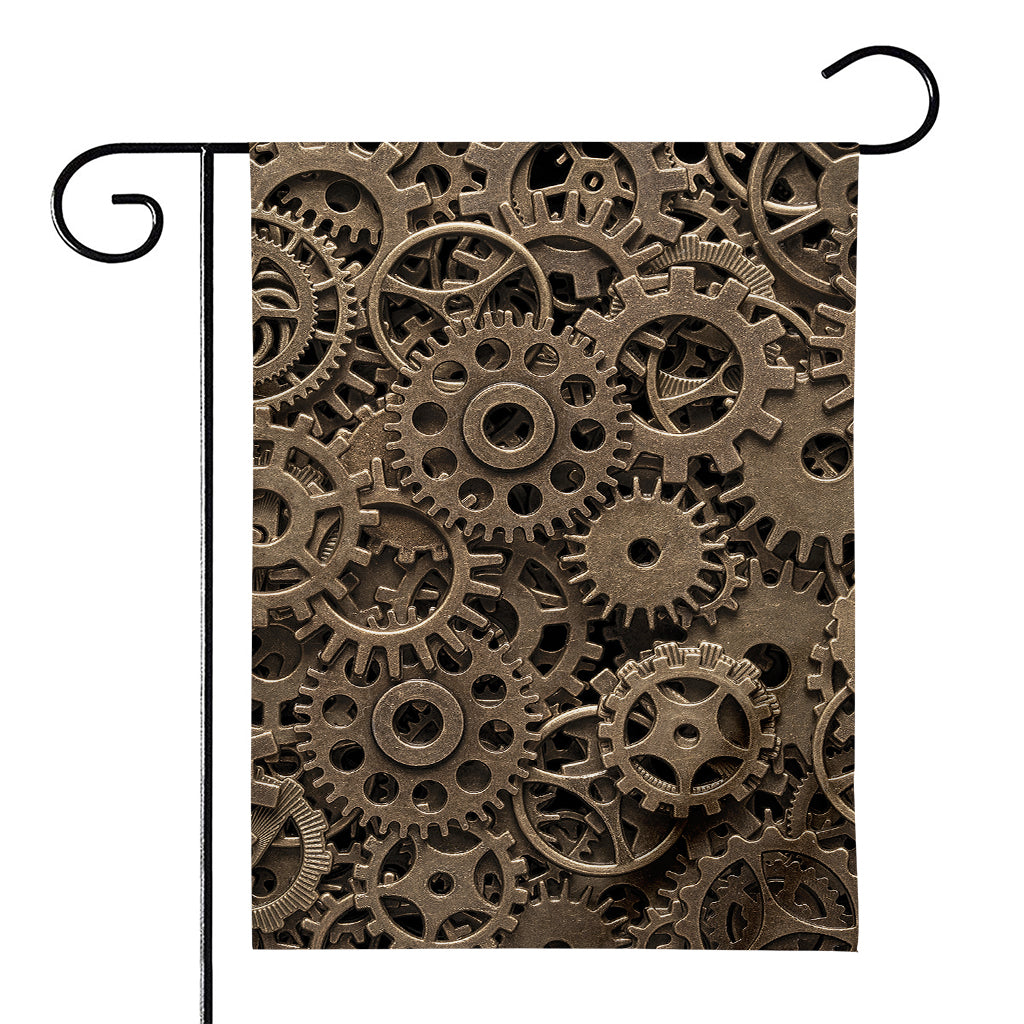 Steampunk Brass Gears And Cogs Print House Flag – GearFrost