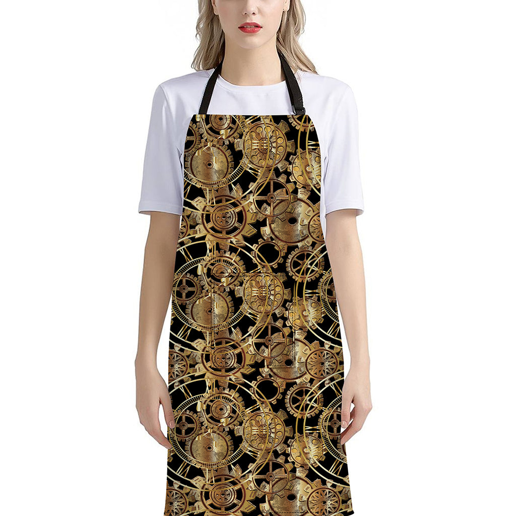 Steampunk Clock Gears Print Bib Apron With Pocket – GearFrost