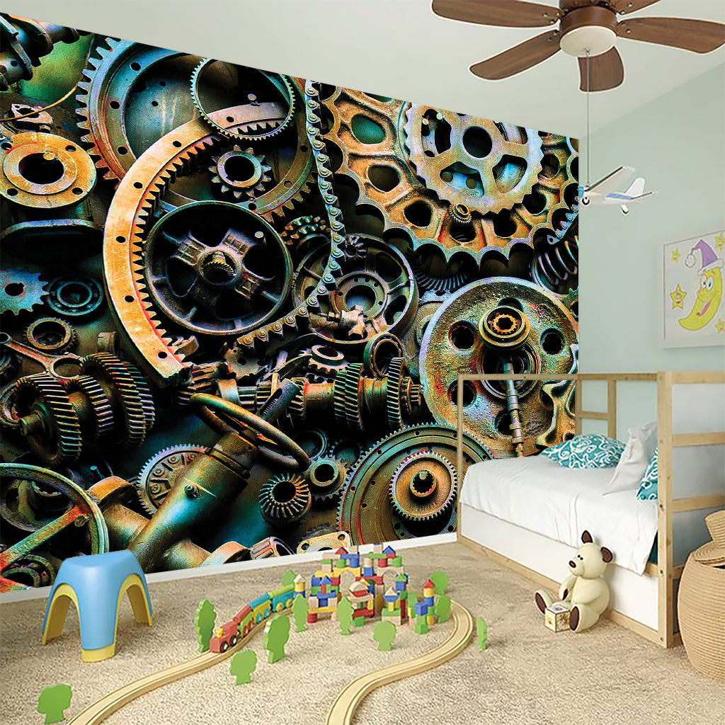 Steampunk Cogs And Gears Print Wall Sticker – GearFrost