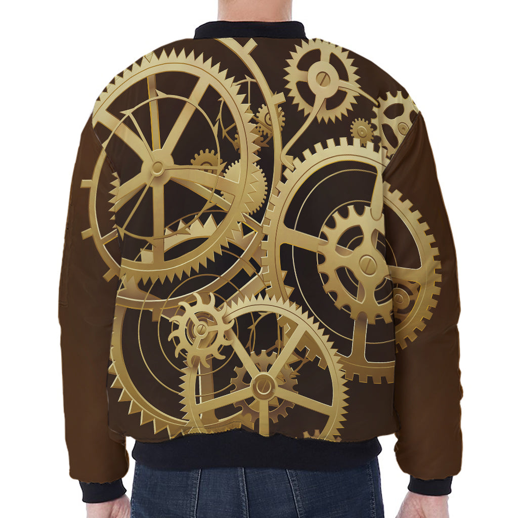 Steampunk Cogwheels Print Zip Sleeve Bomber Jacket – GearFrost