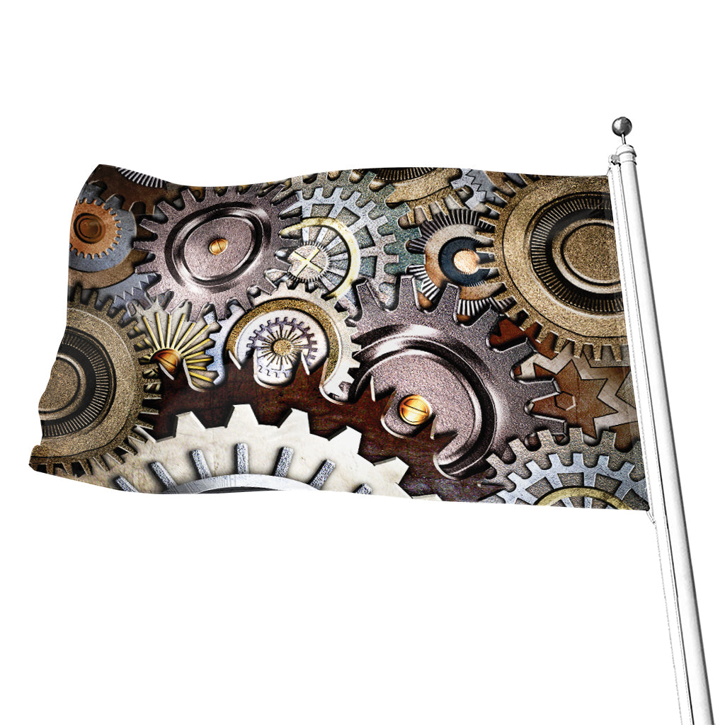Steampunk Gears And Cogs Print Flag – GearFrost