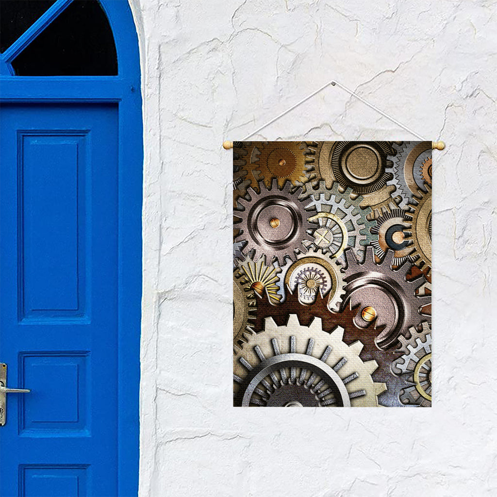Steampunk Gears And Cogs Print Garden Flag – GearFrost