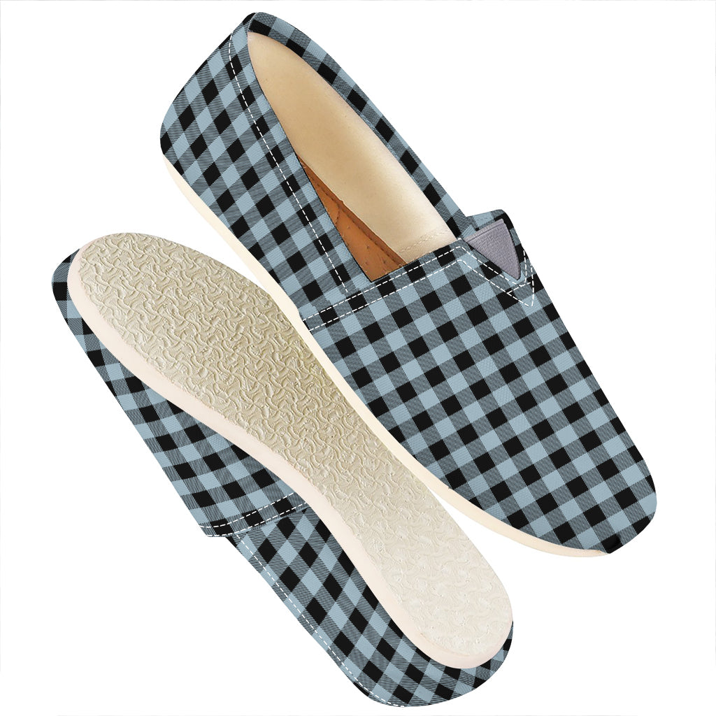 Steel Blue And Black Buffalo Check Print Casual Shoes – GearFrost