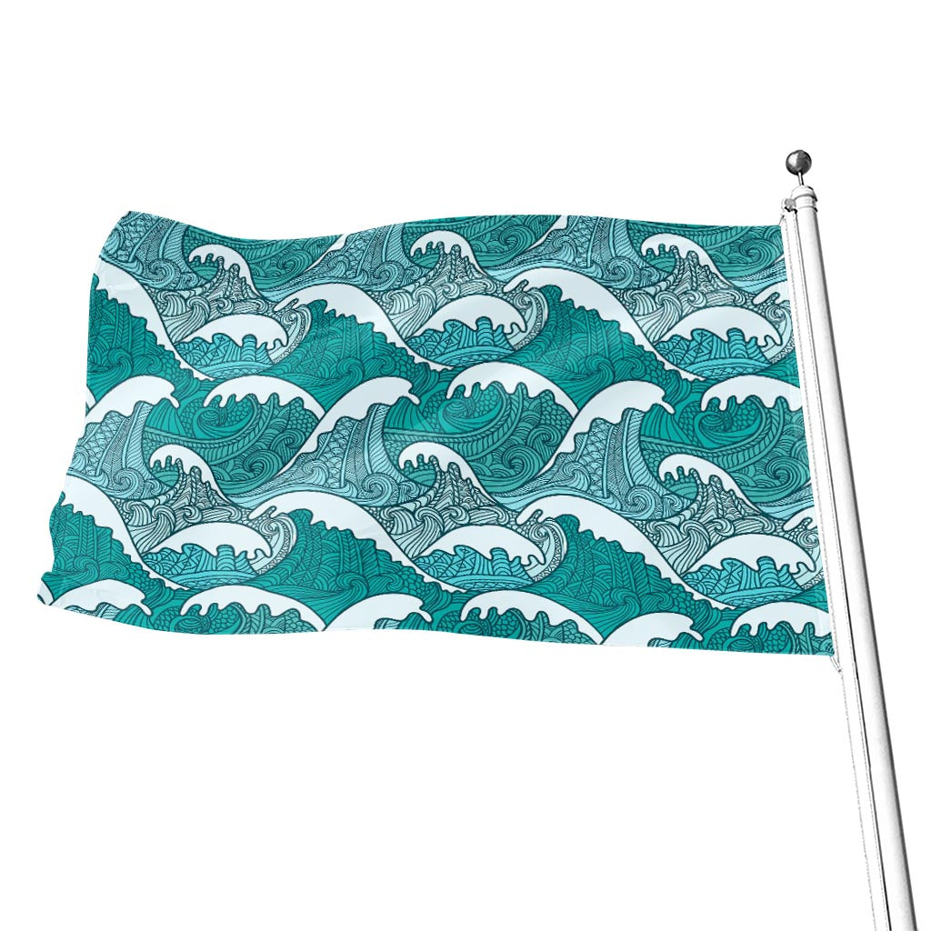 Surfing Wave Pattern Print Flag – GearFrost