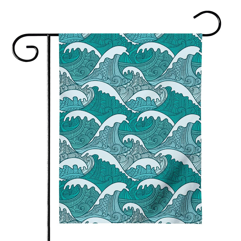 Surfing Wave Pattern Print House Flag – GearFrost