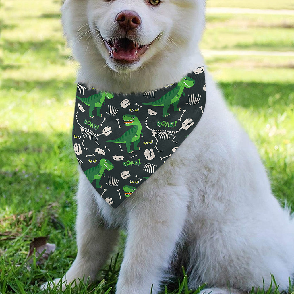 T-Rex And Dino Fossil Pattern Print Over The Collar Dog Bandana – GearFrost