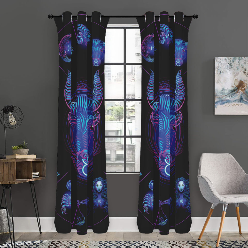 Taurus And Astrological Signs Print Grommet Curtain Panels – GearFrost