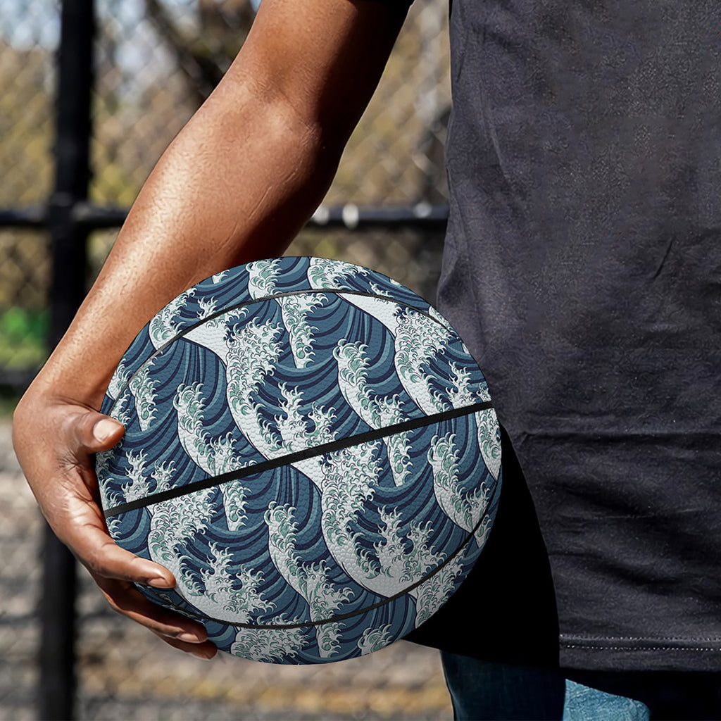 The Great Kanagawa Wave Pattern Print Basketball – GearFrost
