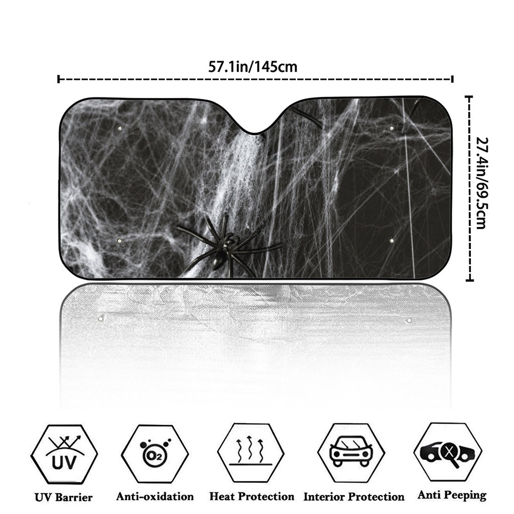 Toy Spiders And Cobweb Print Car Windshield Sun Shade – GearFrost