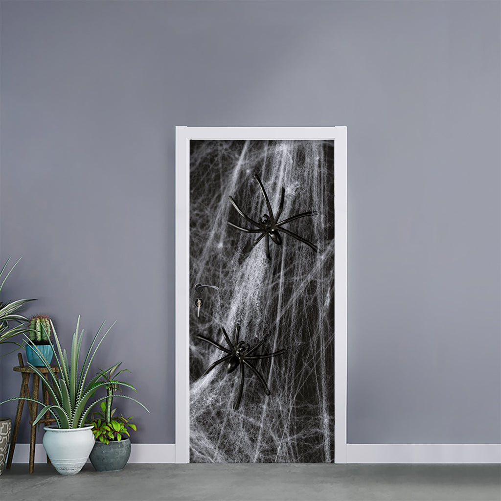 Toy Spiders And Cobweb Print Door Sticker – GearFrost