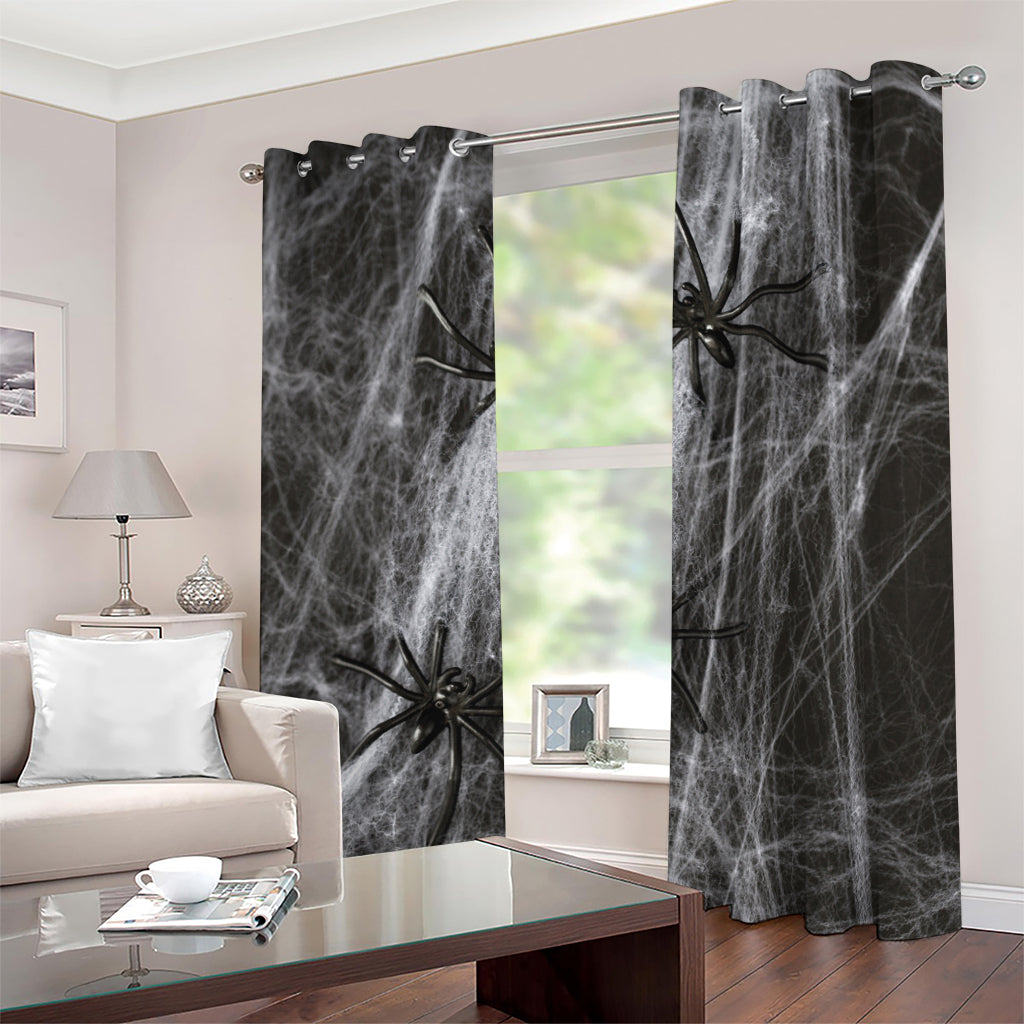 Toy Spiders And Cobweb Print Grommet Curtains – GearFrost