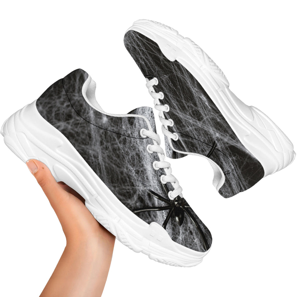 Toy Spiders And Cobweb Print White Chunky Shoes – GearFrost