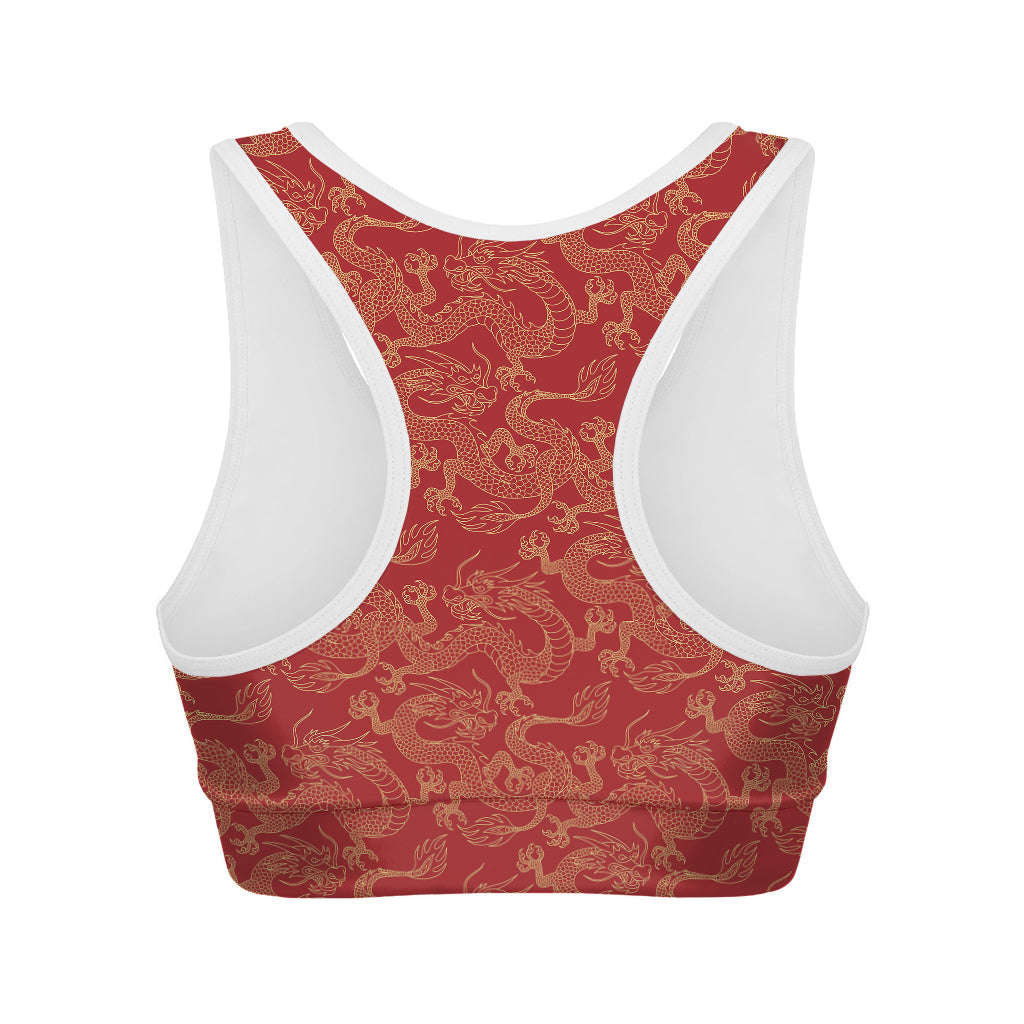 Traditional Chinese Dragon Pattern Print Women's Sports Bra – GearFrost