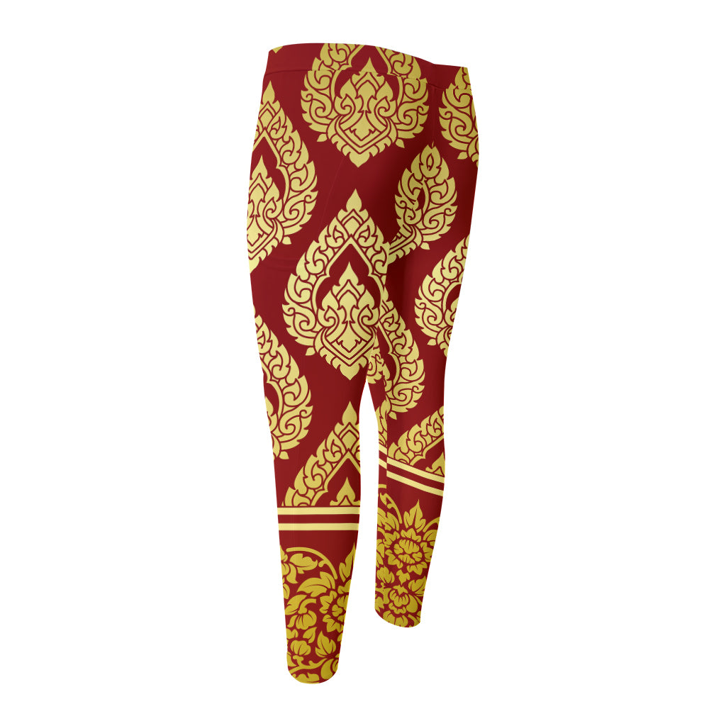 Traditional Thai Pattern Print Men's Compression Pants – GearFrost