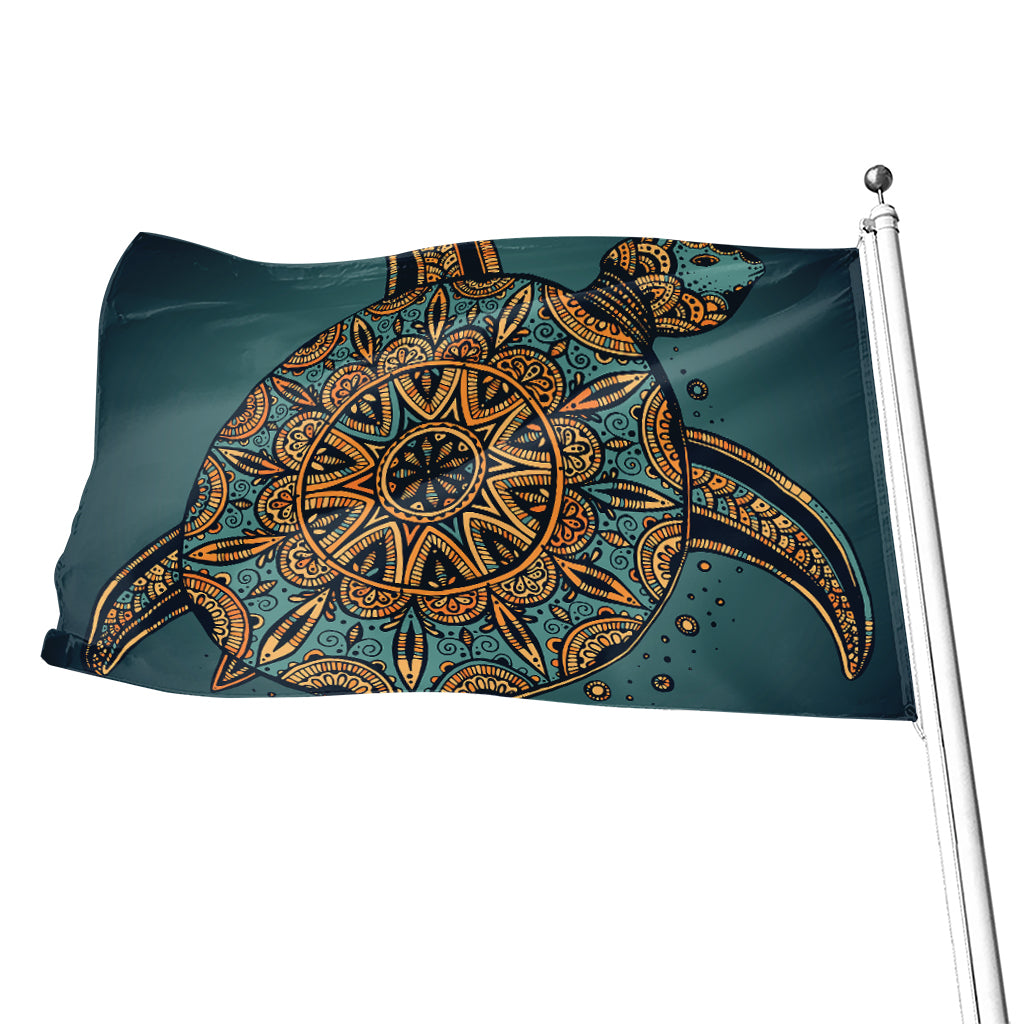 Tribal Sea Turtle Print Flag – GearFrost
