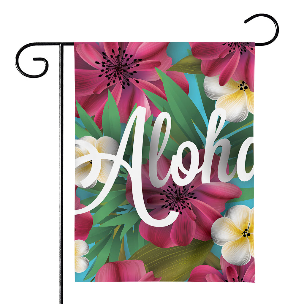 Tropical Flower Aloha Print House Flag – GearFrost