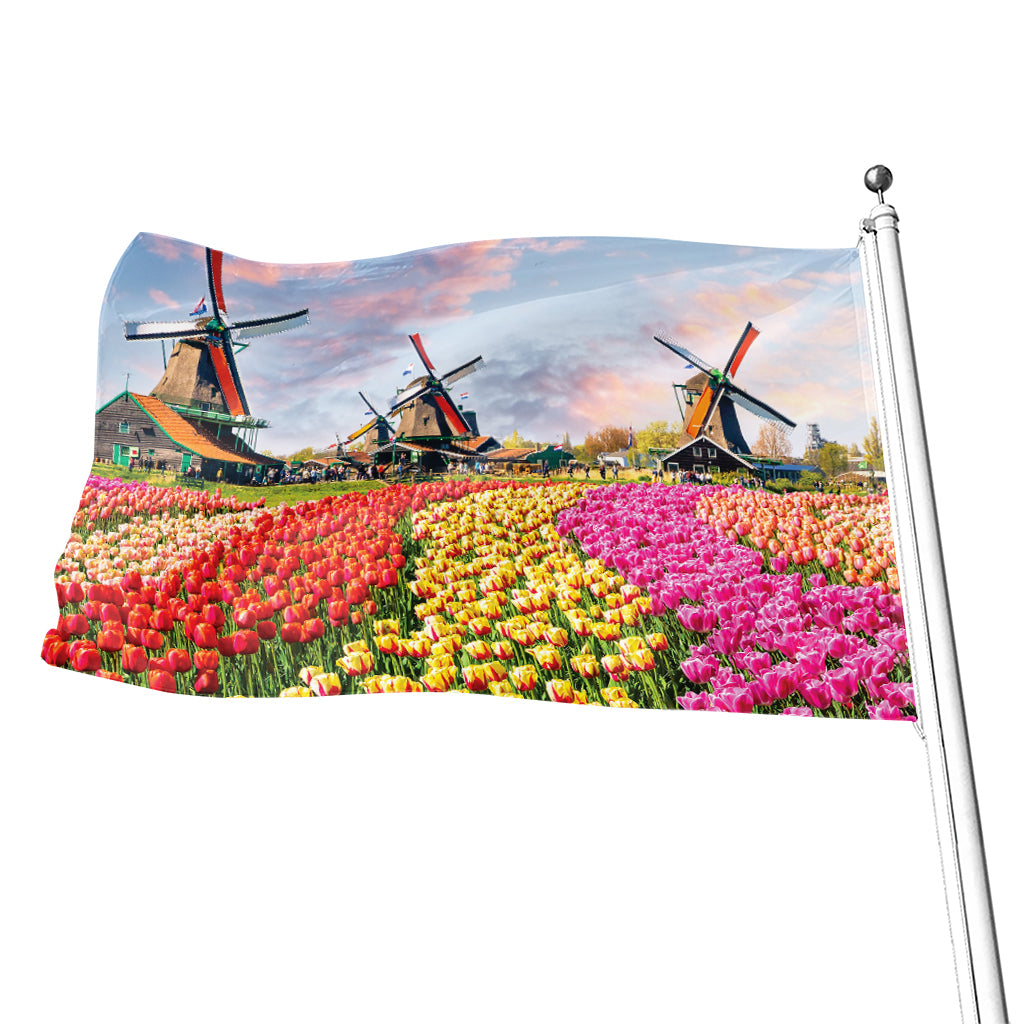 Tulip Field Print Flag – GearFrost