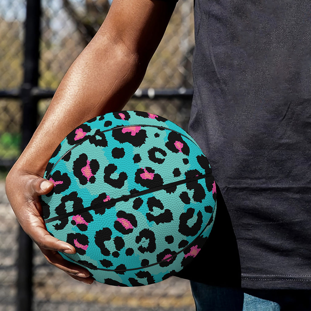 Turquoise And Pink Leopard Print Basketball – GearFrost