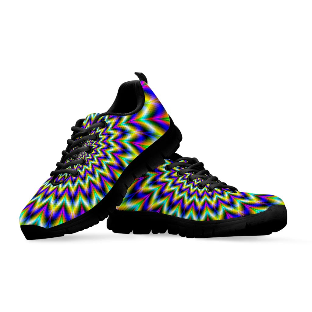 Twinkle Psychedelic Optical Illusion Black Running Shoes – GearFrost