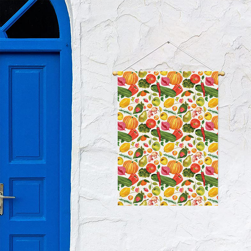 Vegan Fruits And Vegetables Print Garden Flag – GearFrost