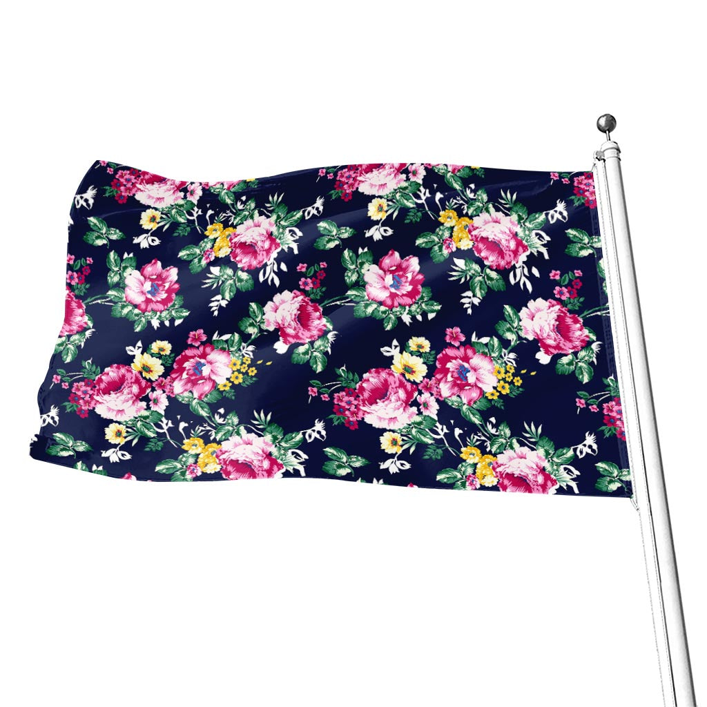 Vintage Blossom Floral Pattern Print Flag – GearFrost