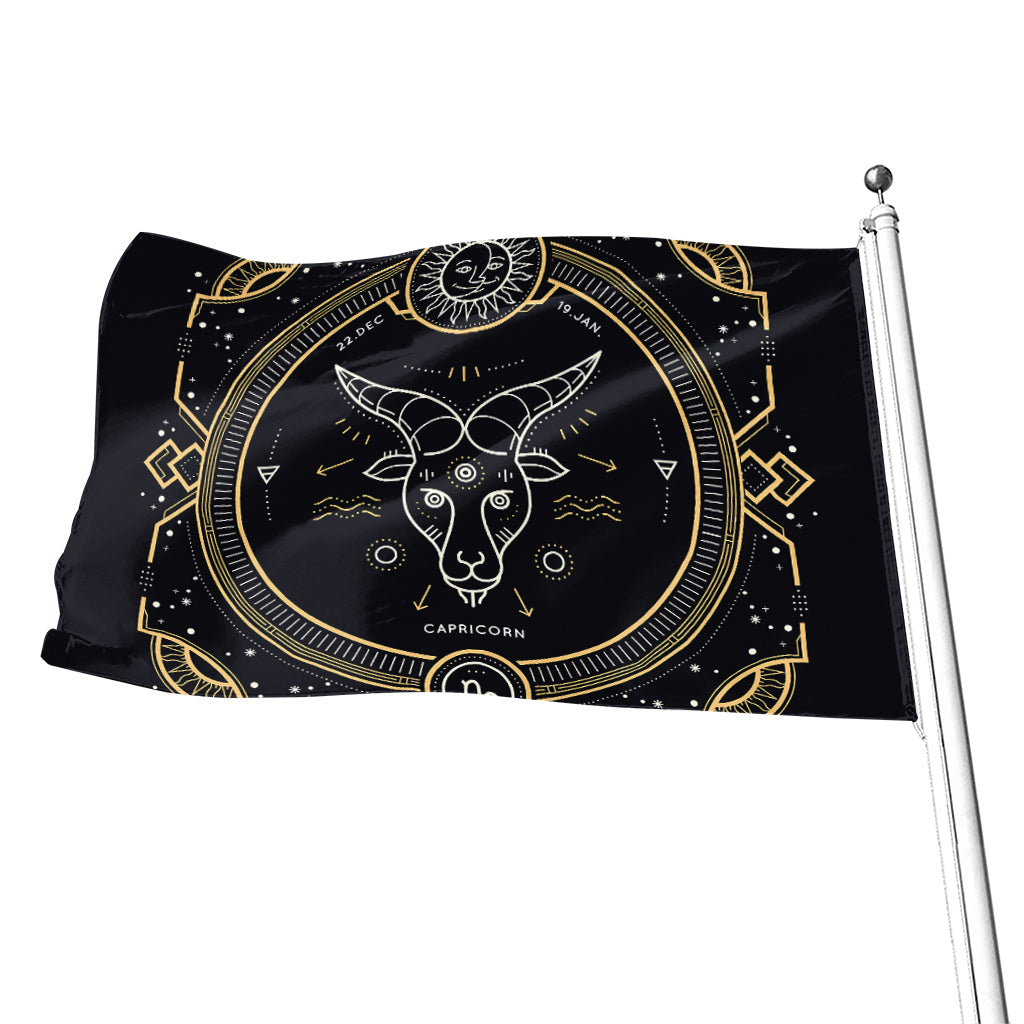Vintage Capricorn Zodiac Sign Print Flag – GearFrost
