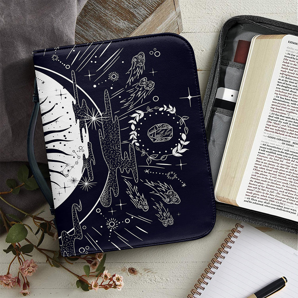 Vintage Celestial Sun Print Leather Bible Cover – GearFrost