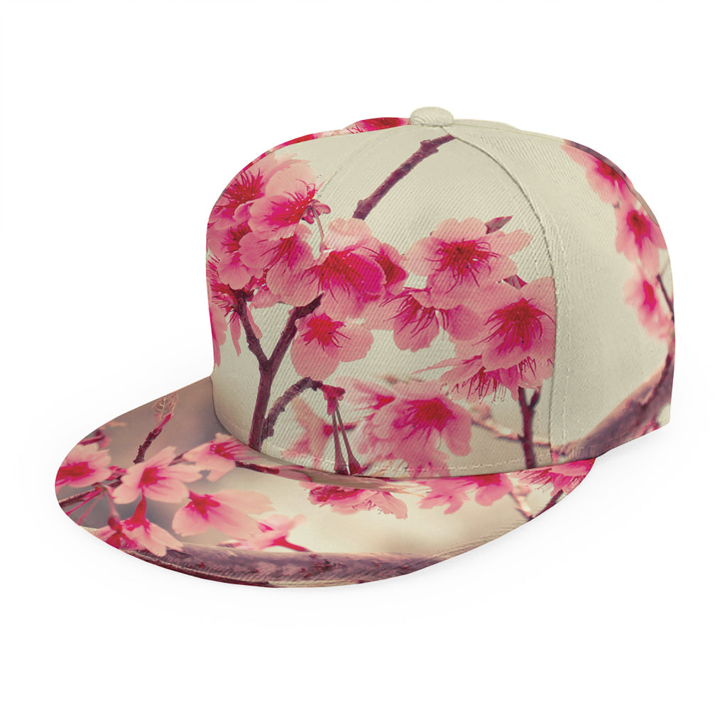 Vintage Cherry Blossom Print Snapback Cap – GearFrost