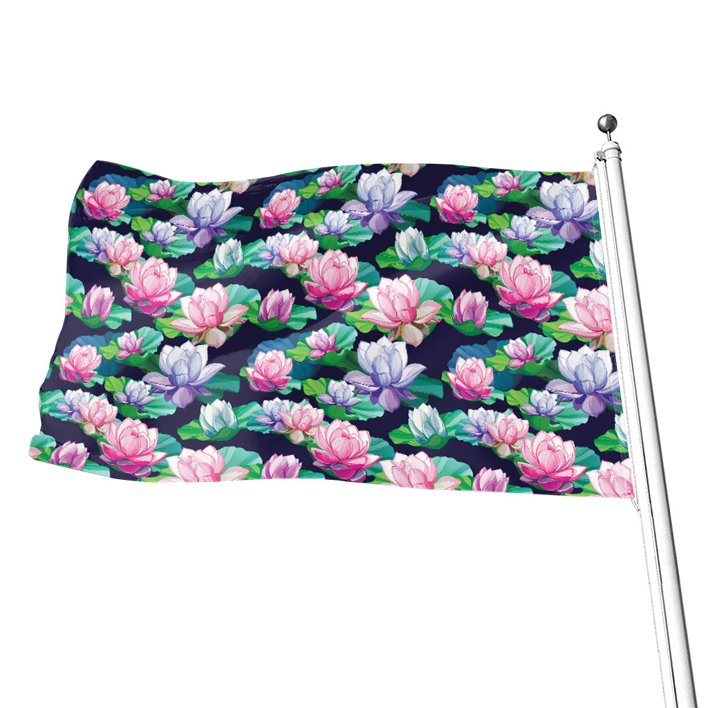 Vintage Lotus Floral Print Flag – GearFrost