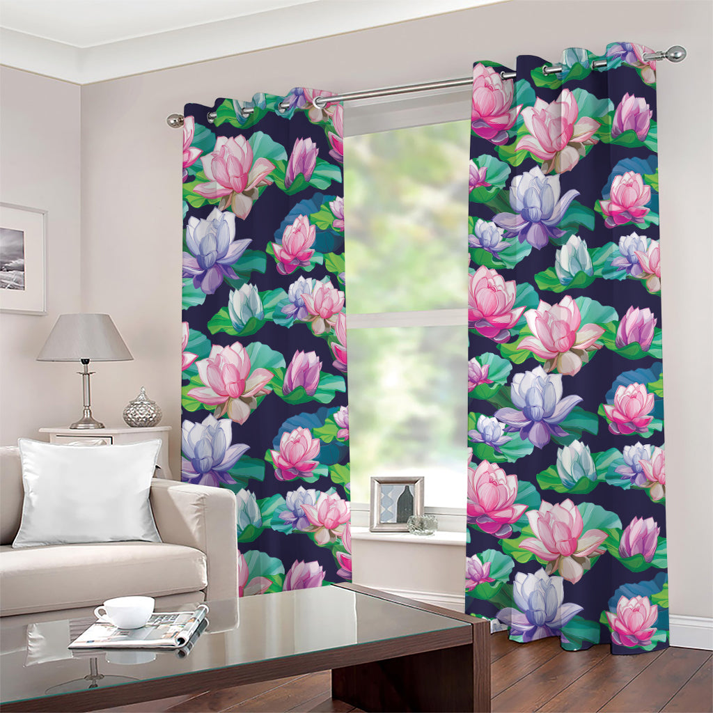 Vintage Lotus Floral Print Grommet Curtains – GearFrost