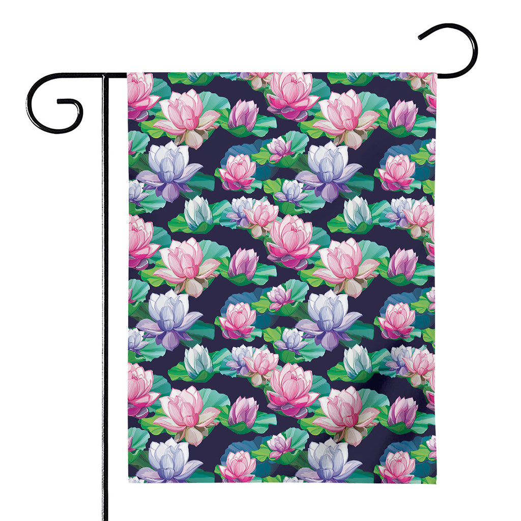 Vintage Lotus Floral Print House Flag – GearFrost
