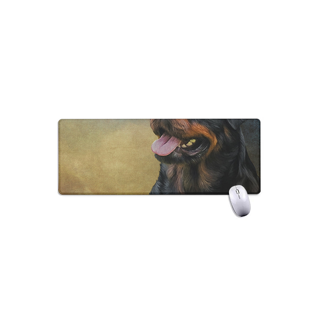 Vintage Rottweiler Portrait Print Extended Mouse Pad – GearFrost