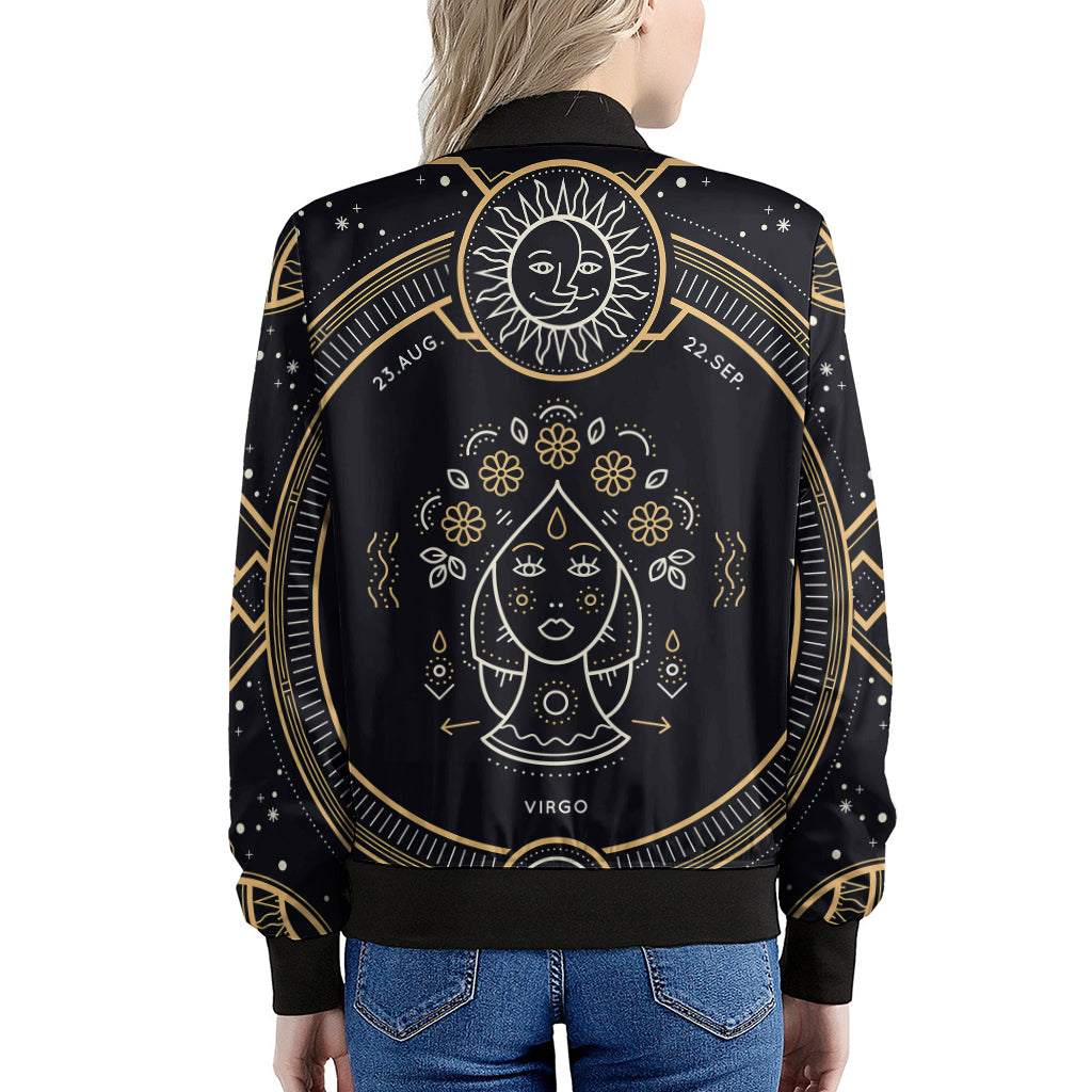 Vintage Virgo Zodiac Sign Print Women's Bomber Jacket – GearFrost