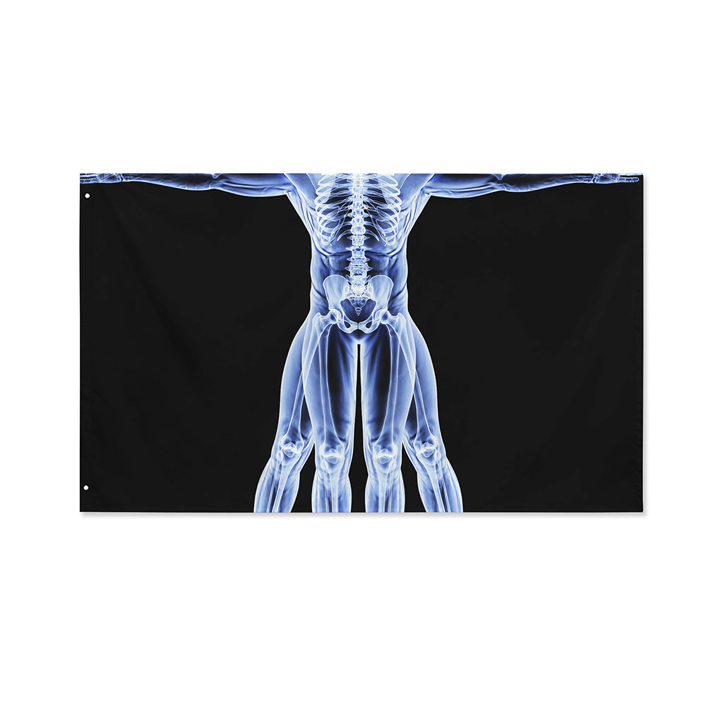 Vitruvian Man X-Ray Print Polyester Flag – GearFrost