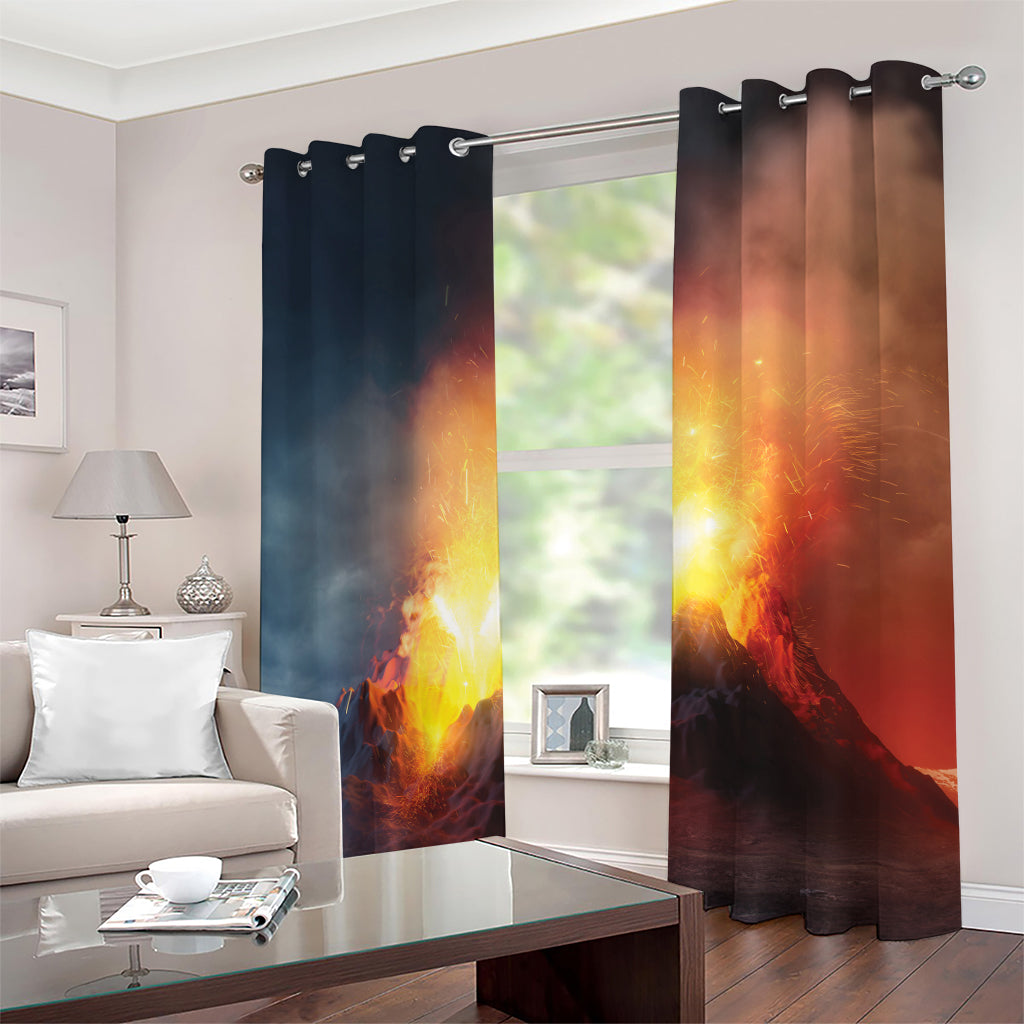 Volcano Eruption Print Grommet Curtains – GearFrost