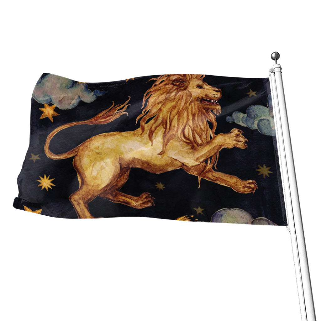 Watercolor Leo Zodiac Sign Print Flag – GearFrost