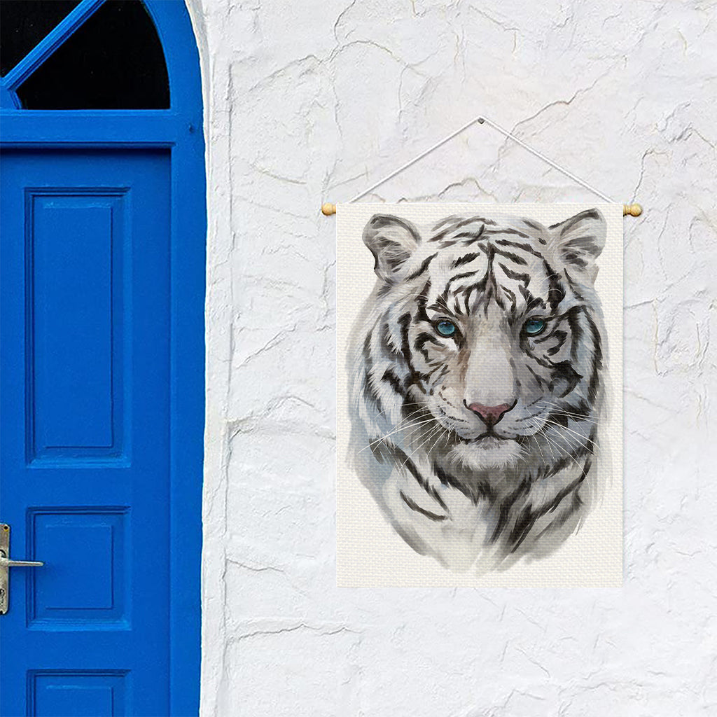 Watercolor White Bengal Tiger Print Garden Flag – GearFrost
