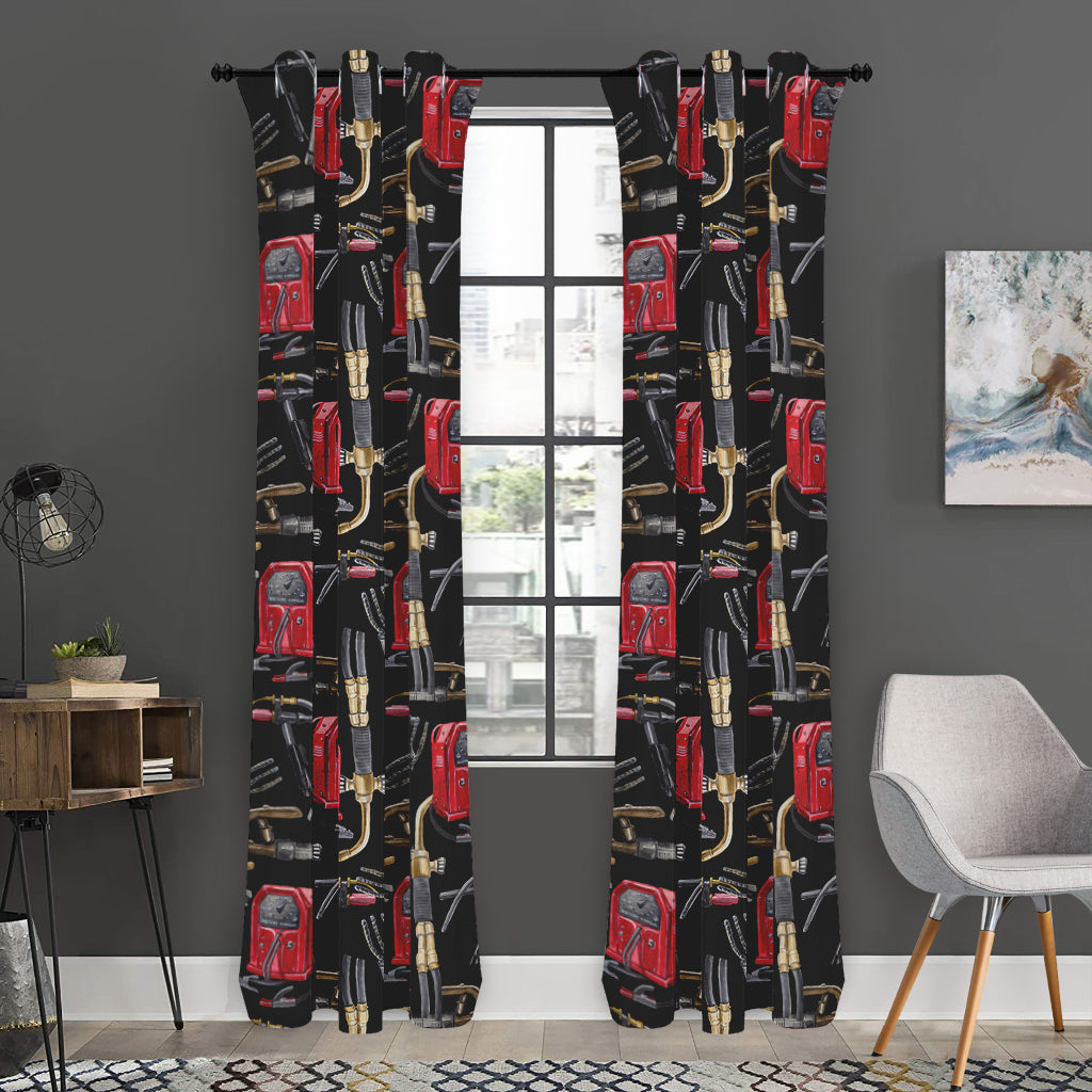 Welding Machine Pattern Print Grommet Curtain Panels – GearFrost