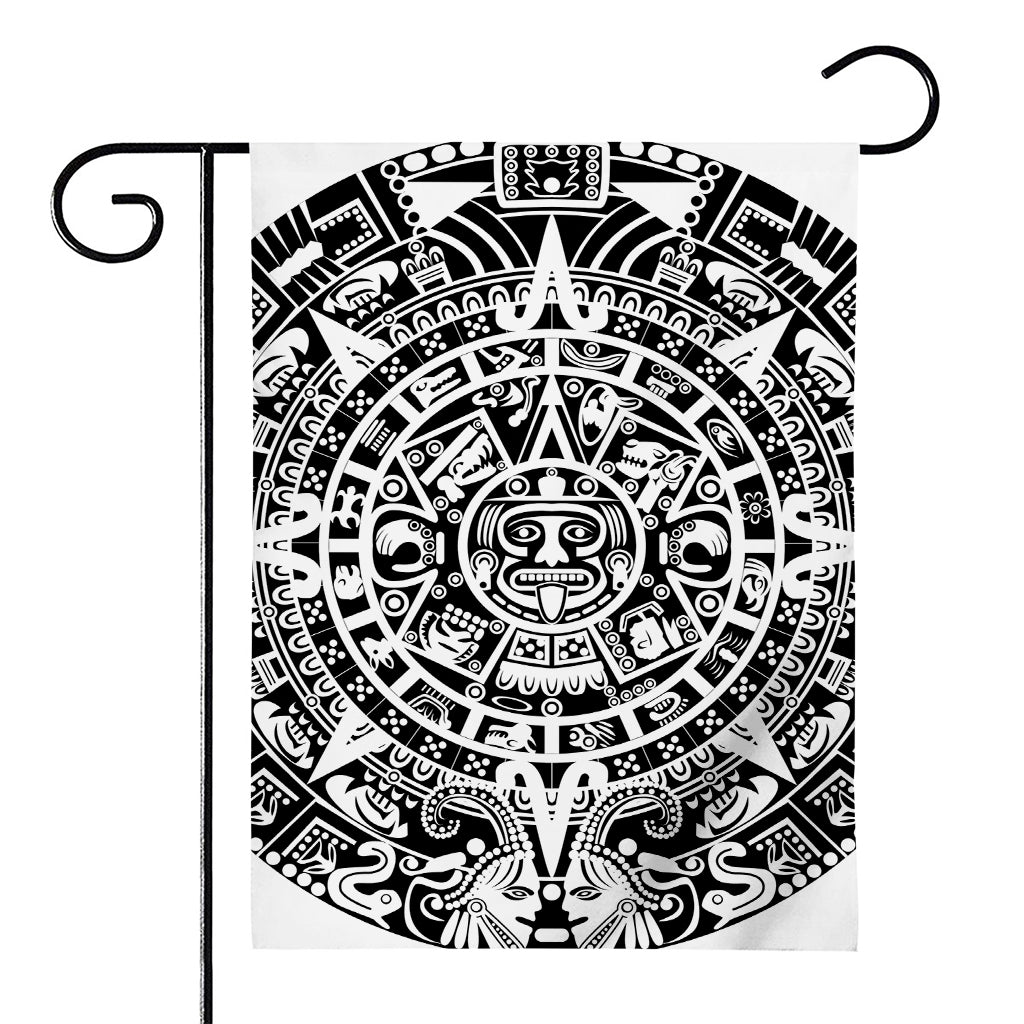 White And Black Maya Calendar Print House Flag – GearFrost