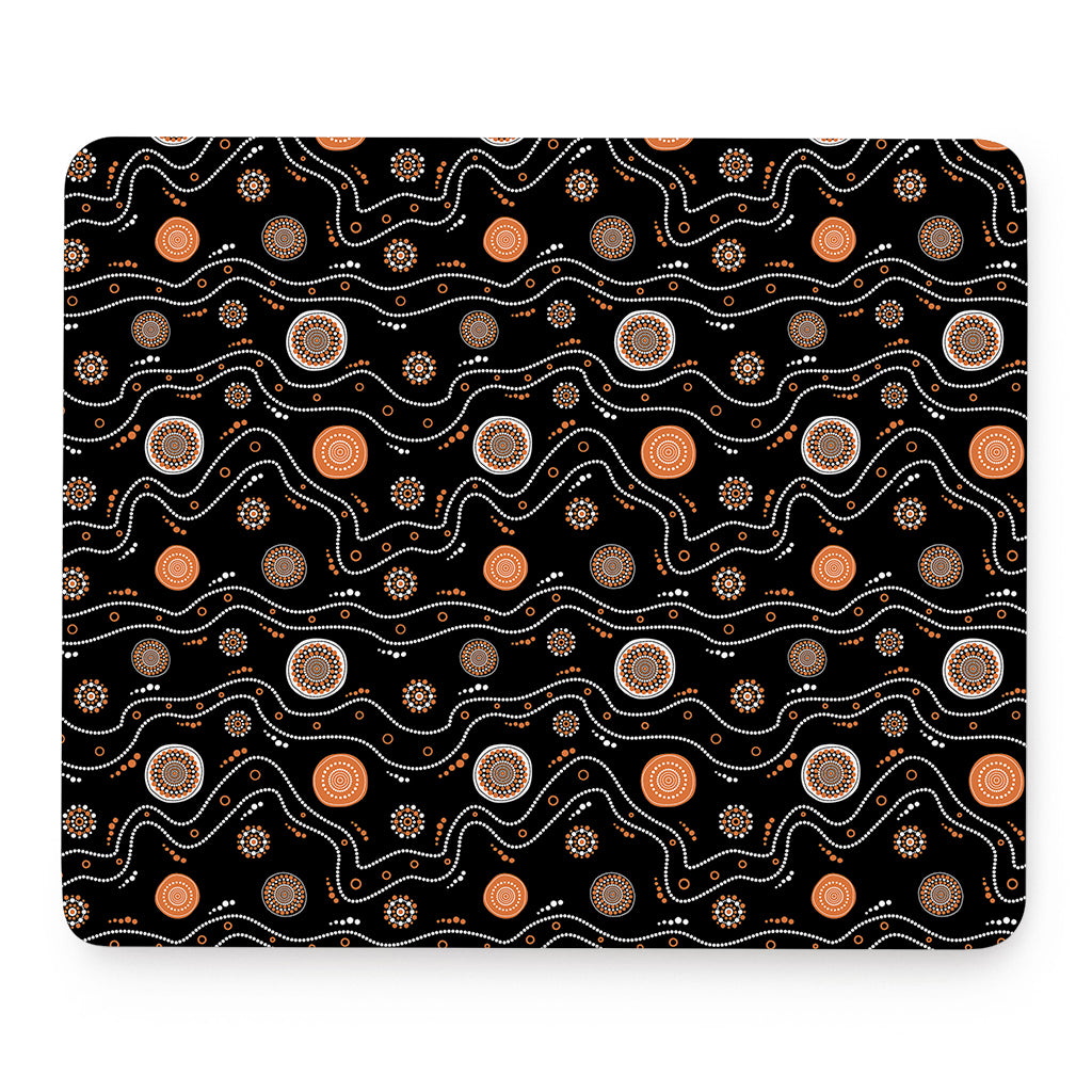 White And Orange Aboriginal Art Print Mouse Pad – GearFrost